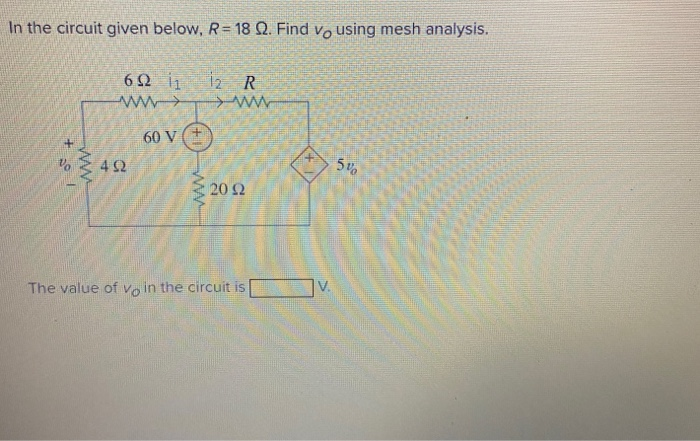 Solved In the circuit given below, R = 18 12. Find vo using | Chegg.com