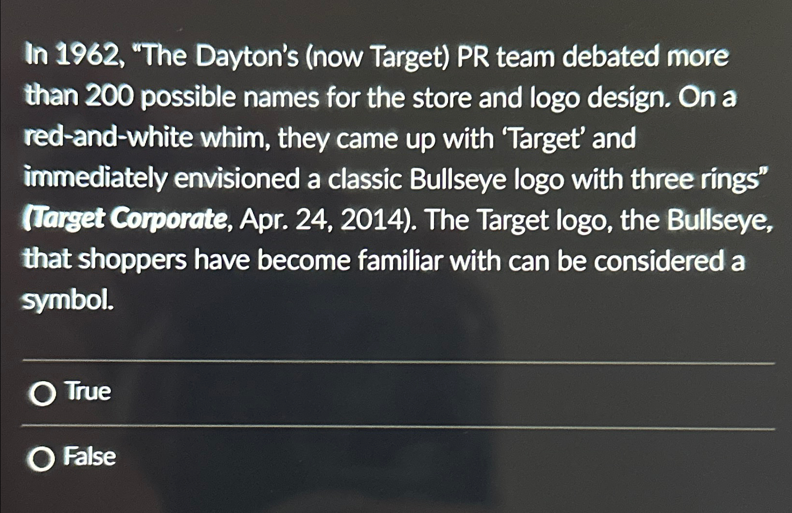 Solved In 1962, ﻿"The Dayton's (now Target) ﻿PR team debated | Chegg.com