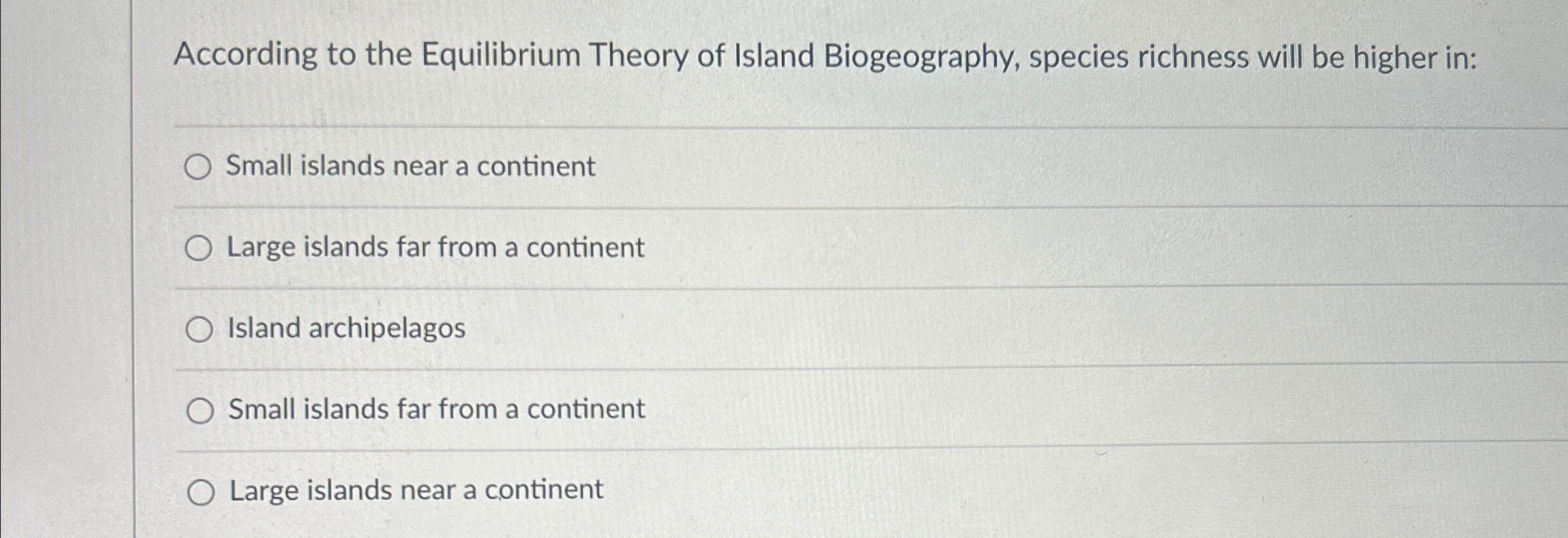 Solved According to the Equilibrium Theory of Island | Chegg.com