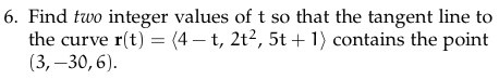 Solved Find two integer values of t ﻿so that the tangent | Chegg.com