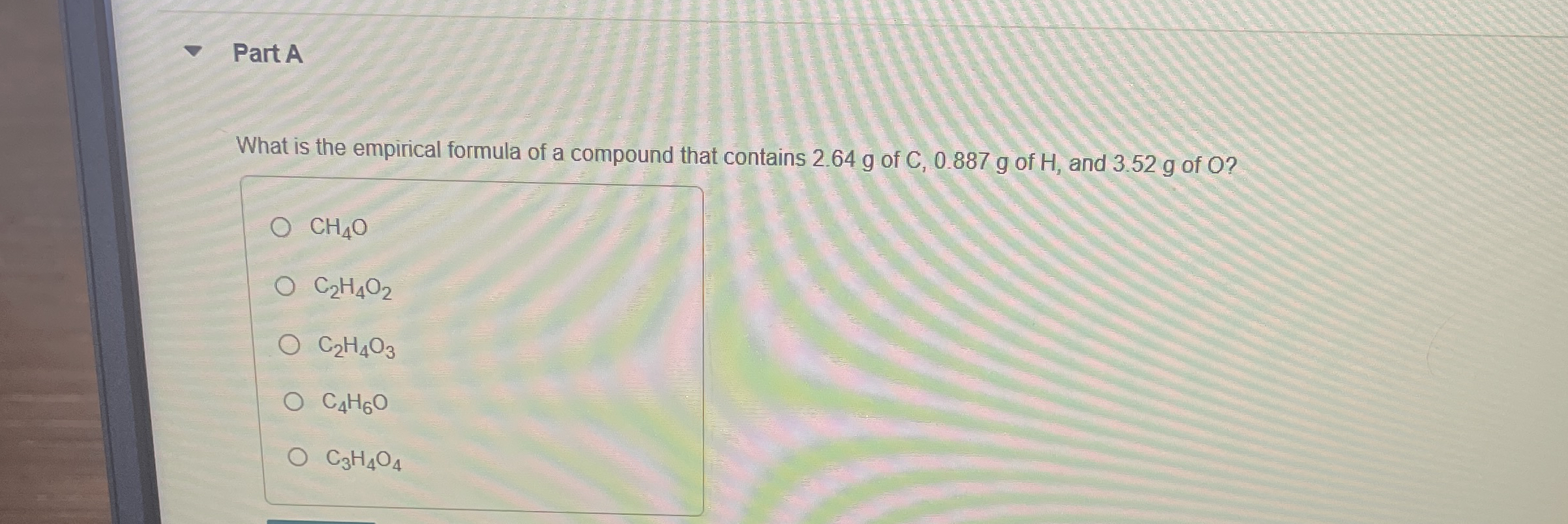 Solved Part AWhat is the empirical formula of a compound | Chegg.com