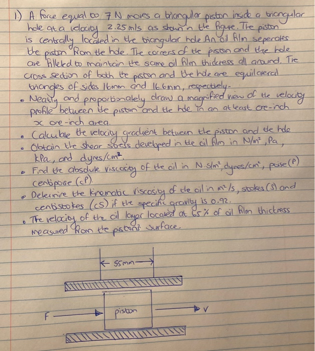 Solved the triangles i magnified view of the 1) A force | Chegg.com