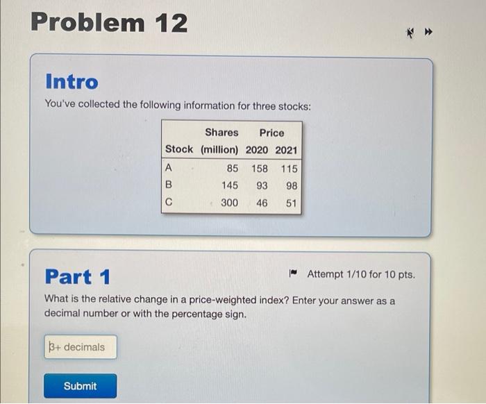 Solved Problem 12 Intro You've collected the following | Chegg.com