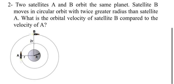 Solved 2- Two satellites A and B orbit the same planet. | Chegg.com