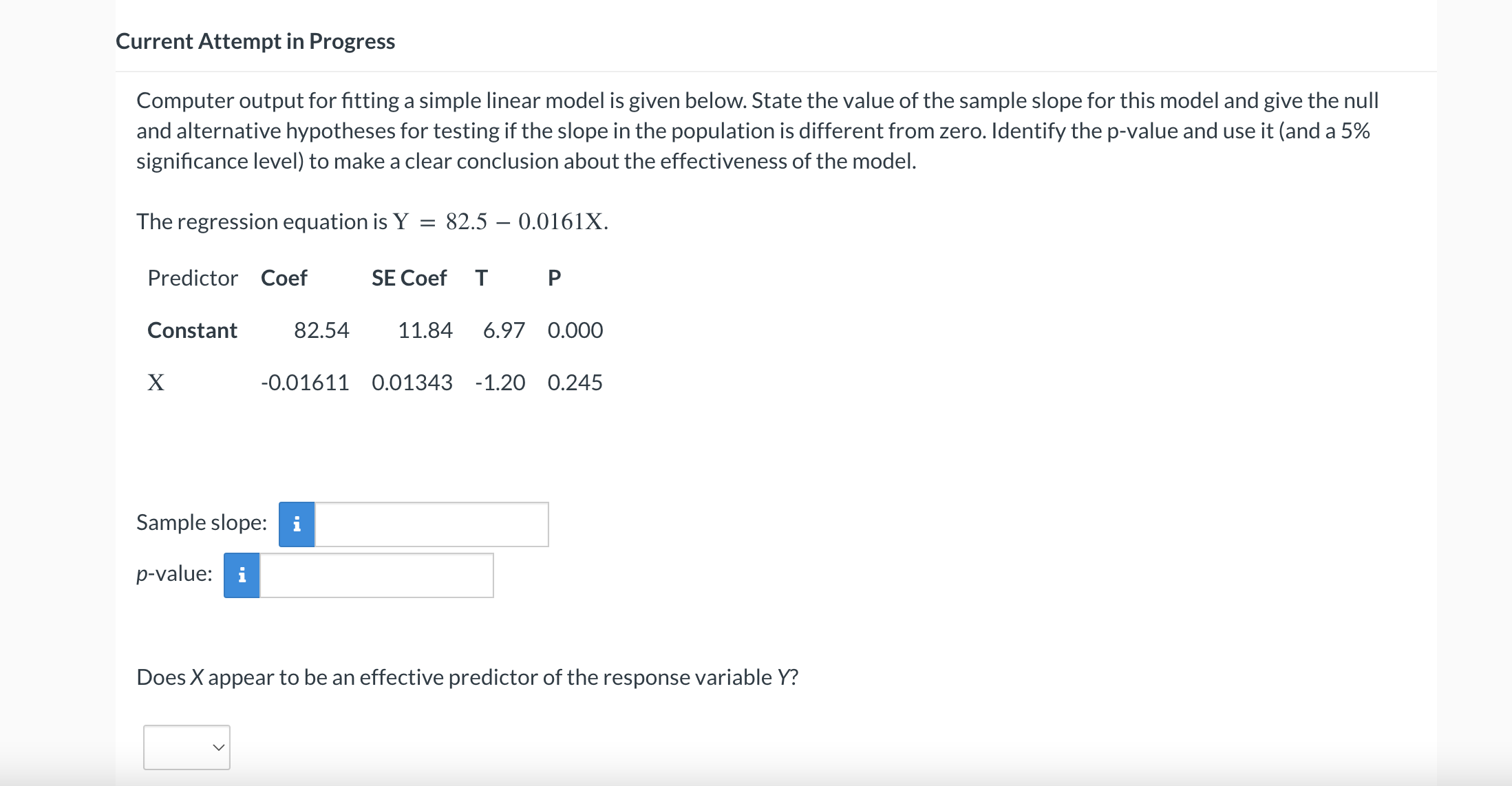 Solved Current Attempt in ProgressComputer output for | Chegg.com