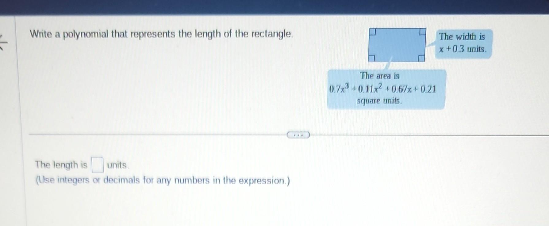 Solved Write a polynomial that represents the length of the | Chegg.com