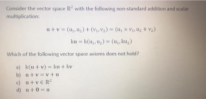 Solved Consider the vector space R2 with the following | Chegg.com