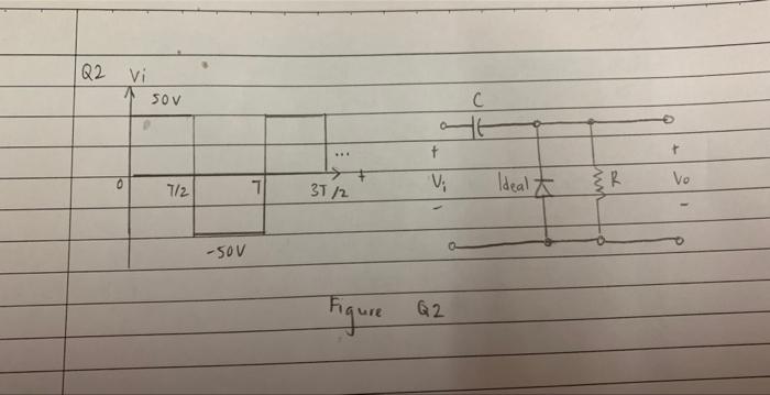 Solved Given a clamper network in Figure Q2 and by the | Chegg.com