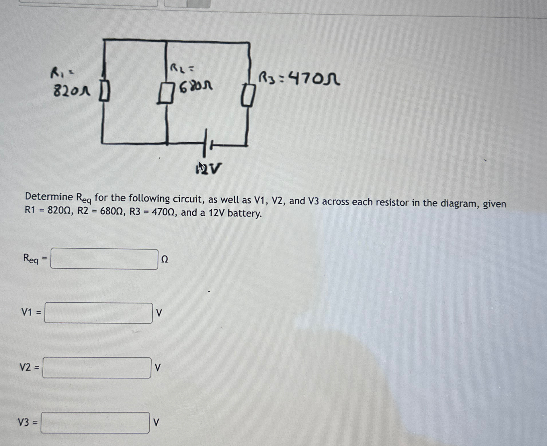 Solved Determine Req ﻿for the following circuit, as well as | Chegg.com