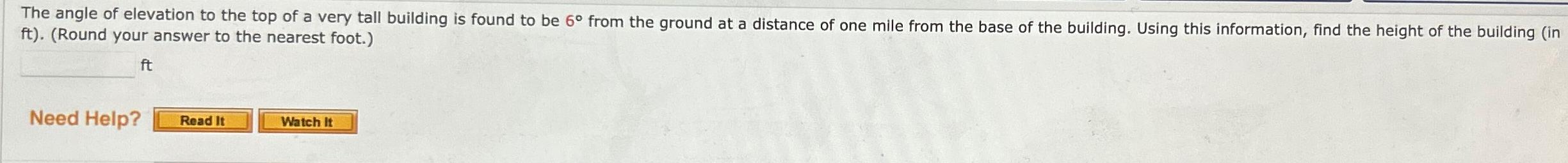 Solved ft). (Round your answer to the nearest foot.)Need | Chegg.com