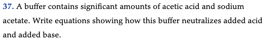 Solved A Buffer Contains Significant Amounts Of Acetic Acid