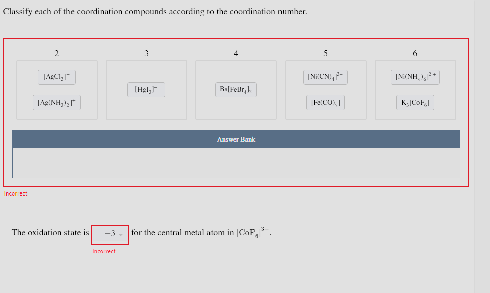 Solved Classify each of the coordination compounds according | Chegg.com