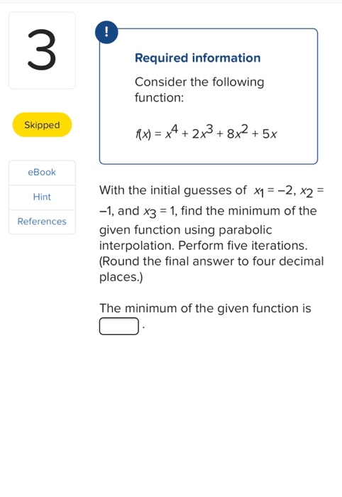 Solved 1 Use the fminsearch function to determine the | Chegg.com