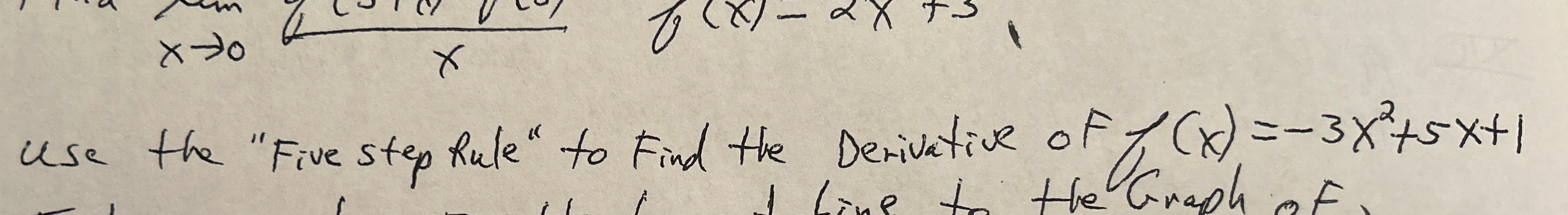Solved use the "Five step Rule" to Find the Derivative of | Chegg.com