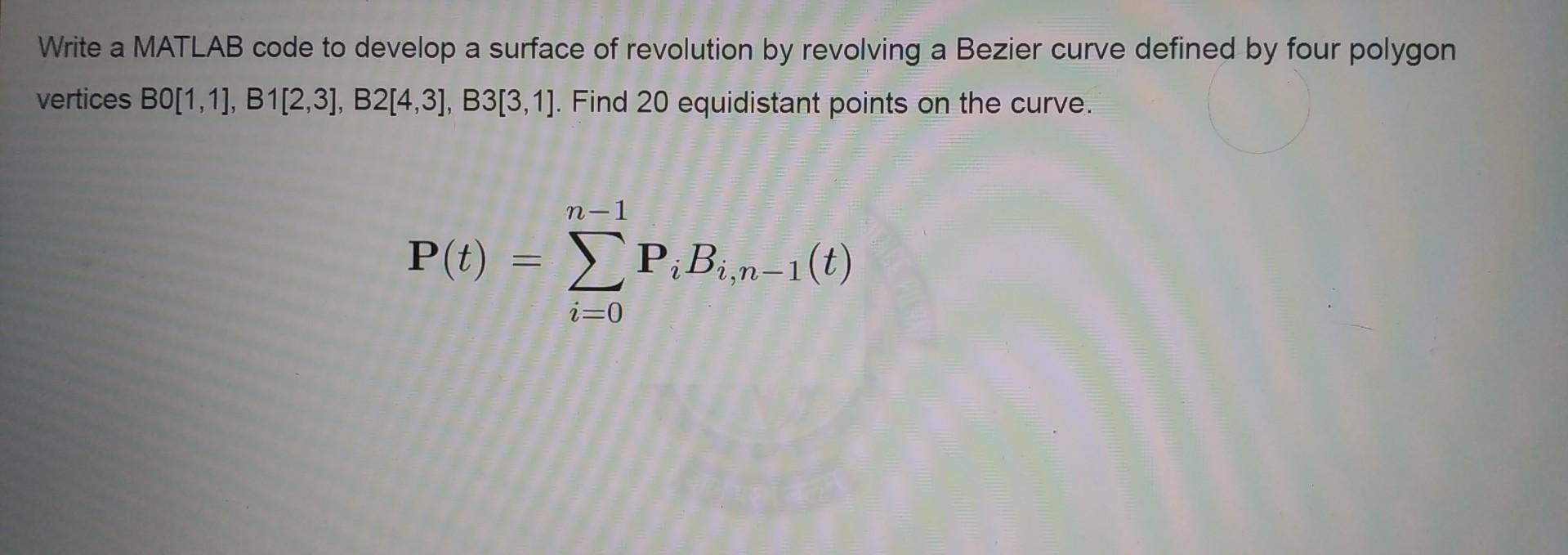 Solved Write a MATLAB code to develop a surface of | Chegg.com