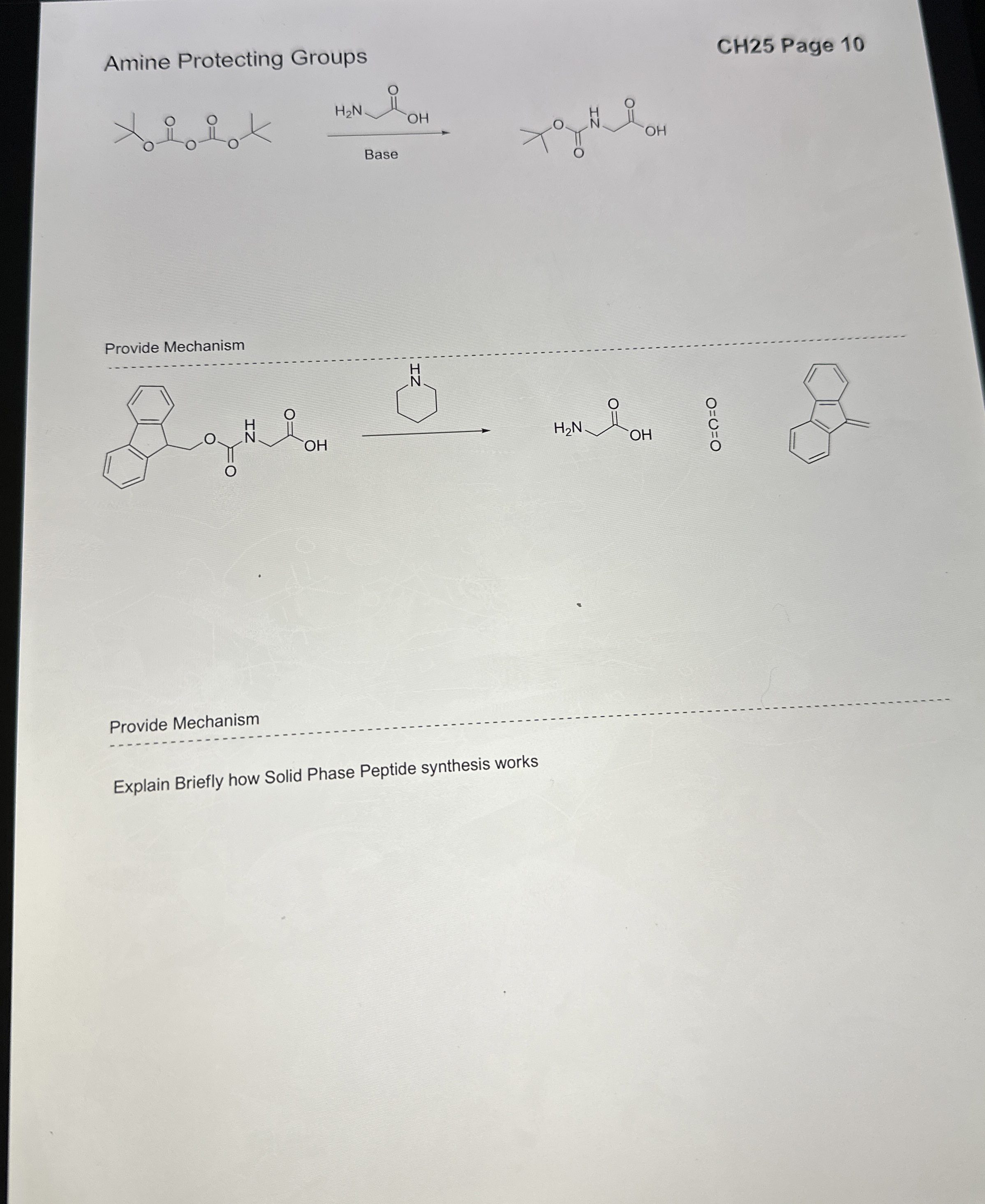 Solved Amine Protecting GroupsProvide MechanismExplain | Chegg.com