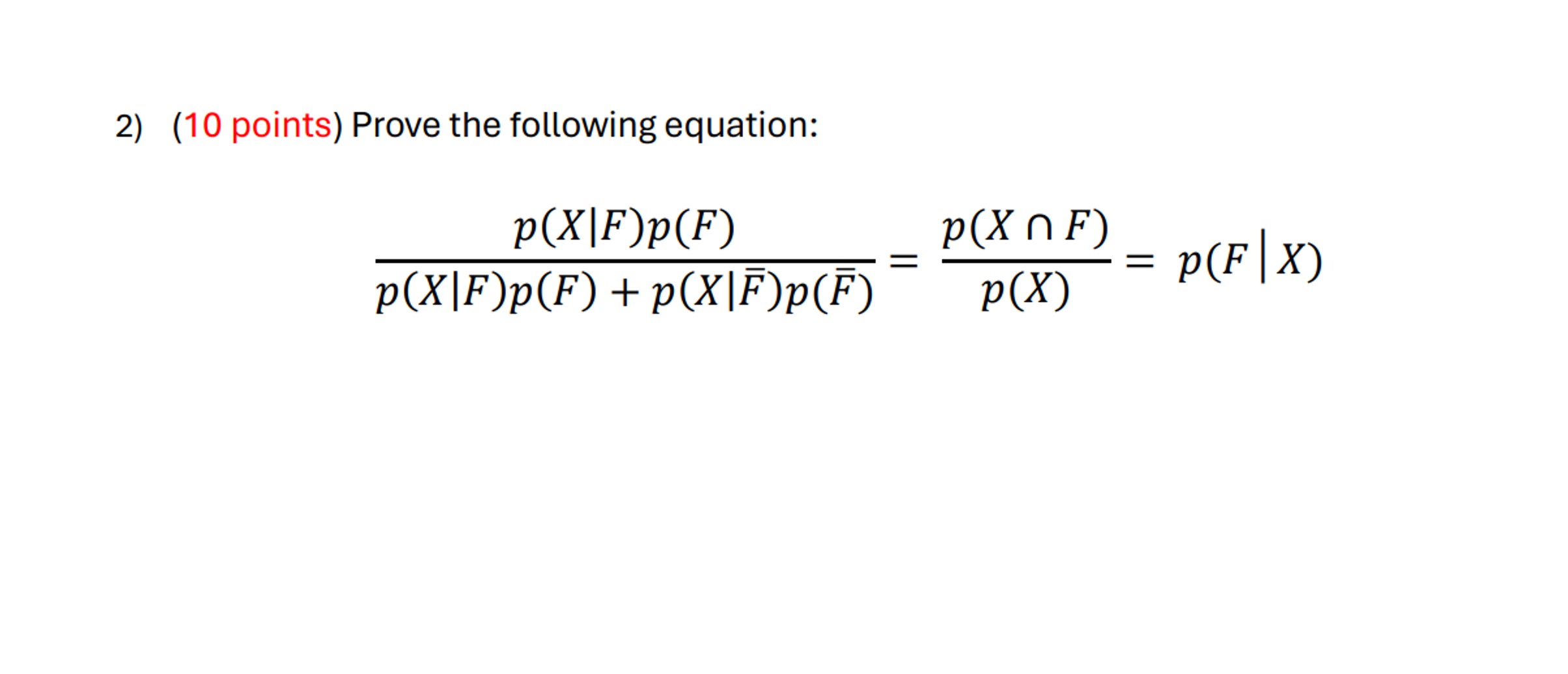 Solved (10 ﻿points) ﻿Prove the following equation using the | Chegg.com