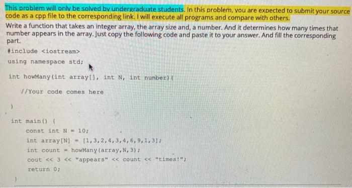Solved This problem will only be solved by undergraduate | Chegg.com