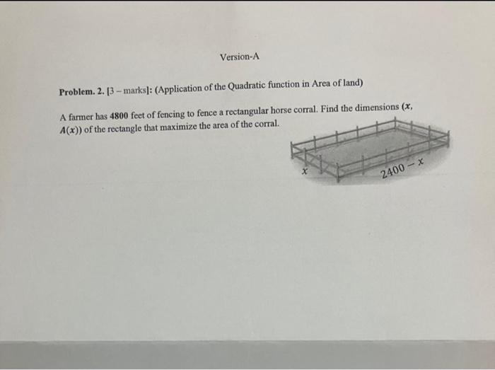 Solved Problem. 2. [3-marks]: (Application of the Quadratic | Chegg.com