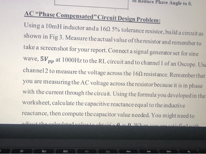 to Reduce Phase Angle to 0. AC “Phase | Chegg.com