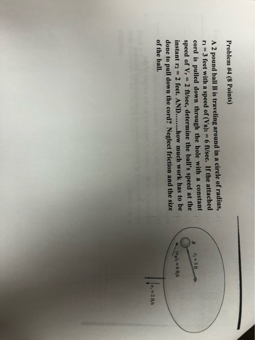 Solved Problem #4 (8 Points) A 2 pound ball B is traveling | Chegg.com