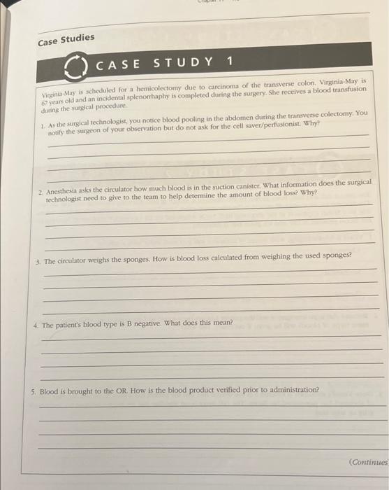 Solved Case Studies 1 CASE STUDY Virginia-May is scheduled | Chegg.com