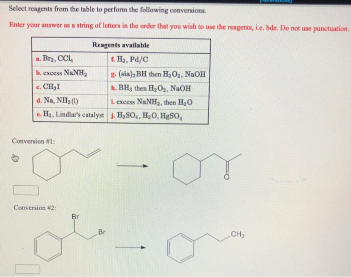 Solved Select reagents from the table to perform the | Chegg.com