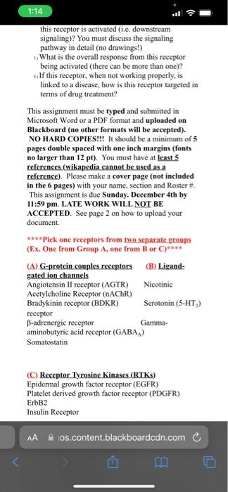 Solved this receptor is activated (i.e. downstream | Chegg.com