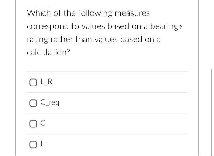 Solved Which Of The Following Measures Correspond To Values