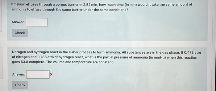 Solved If helium effuses through a porous barrier in 2.52 | Chegg.com