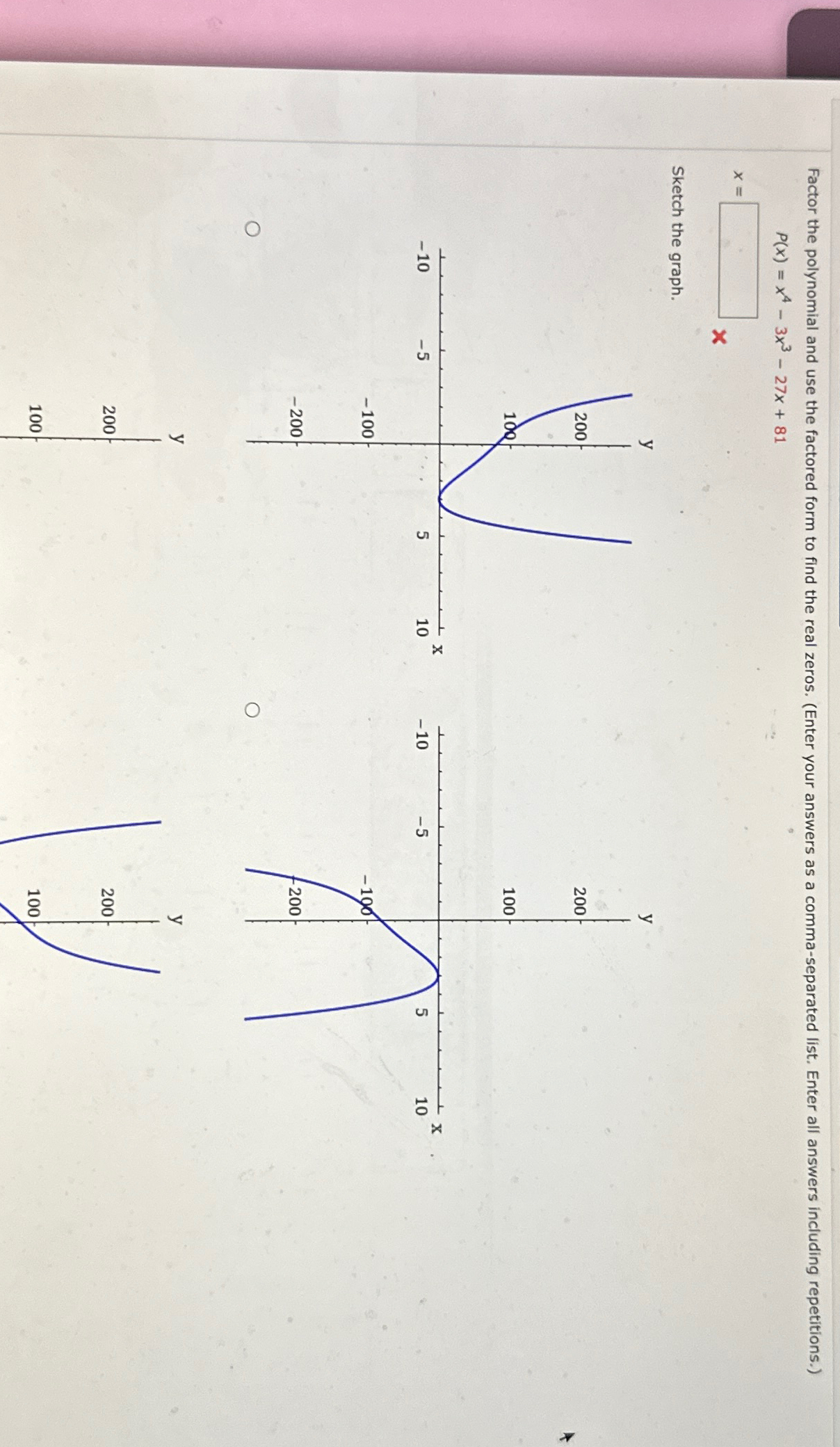 Factor the polynomial and use the factored form to | Chegg.com