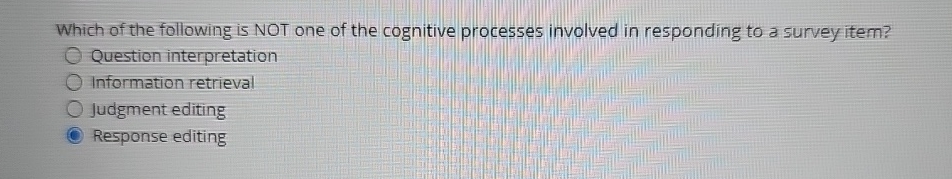 Solved Which of the following is NOT one of the cognitive | Chegg.com