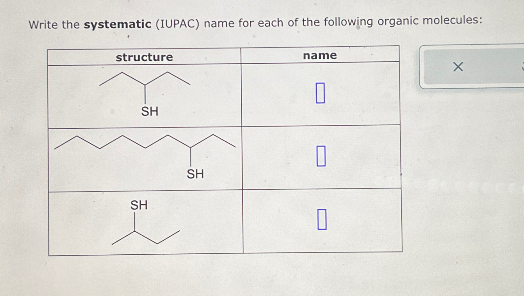 Solved Write the systematic (IUPAC) ﻿name for each of the | Chegg.com