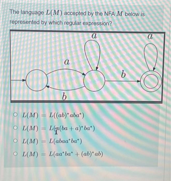 Solved The language L(M) accepted by the NFA M below is | Chegg.com