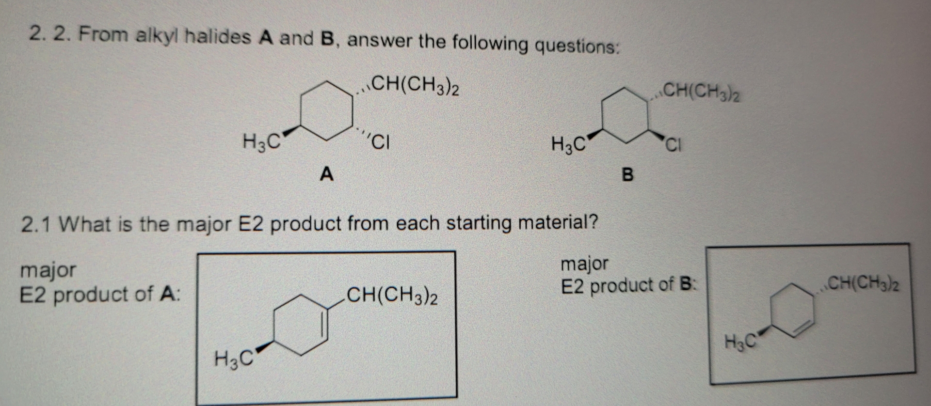 Solved Why are these products of E2 ﻿reaction different? | Chegg.com