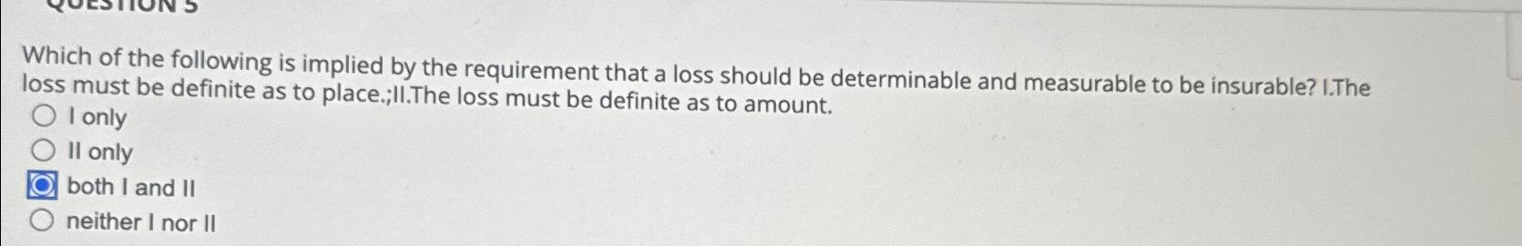 Solved Which of the following is implied by the requirement | Chegg.com