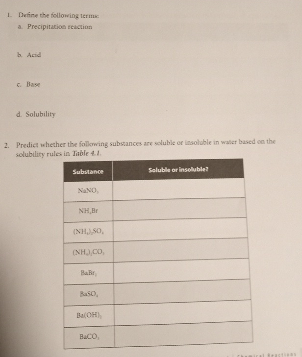 Solved Define the following terms:a. ﻿Precipitation | Chegg.com