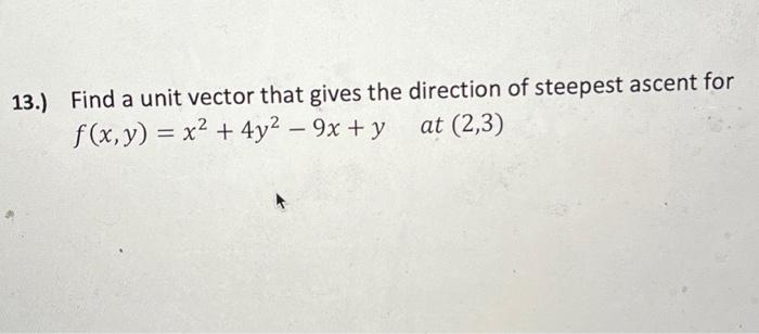 Solved 13.) Find a unit vector that gives the direction of | Chegg.com