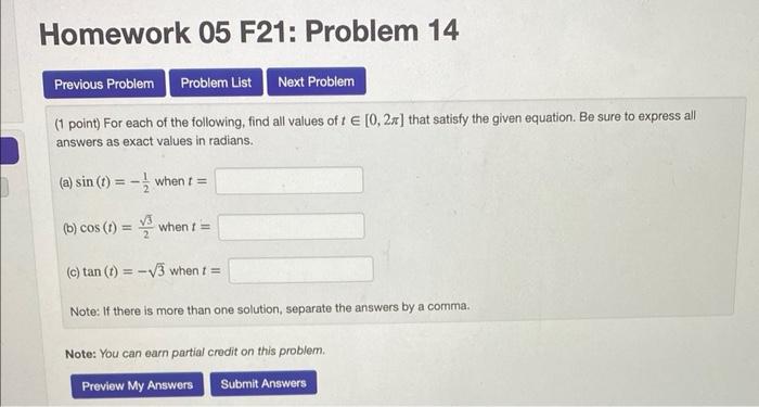Solved Homework 05 F21 Problem 14 Previous Problem Problem 0798