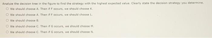 Solved Analyze the decision tree in the figure to find the | Chegg.com