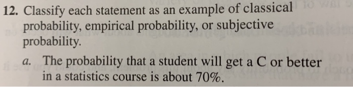Solved | 206 12A 12. Classify each statement as an example | Chegg.com