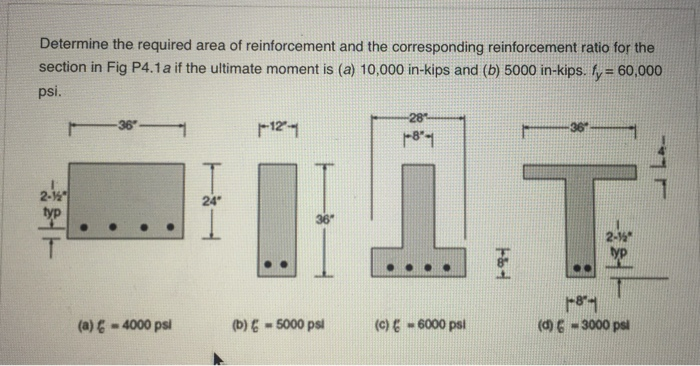 Solved Determine the required area of reinforcement and the | Chegg.com