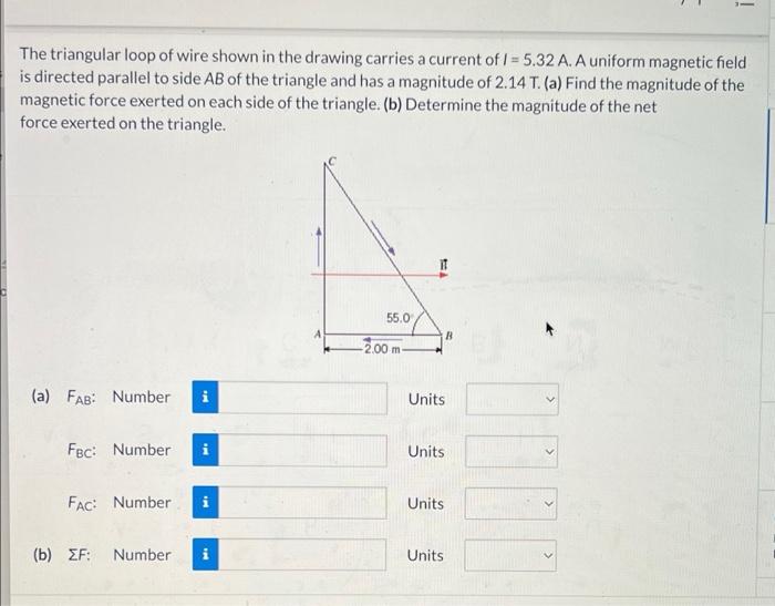 Solved The triangular loop of wire shown in the drawing | Chegg.com