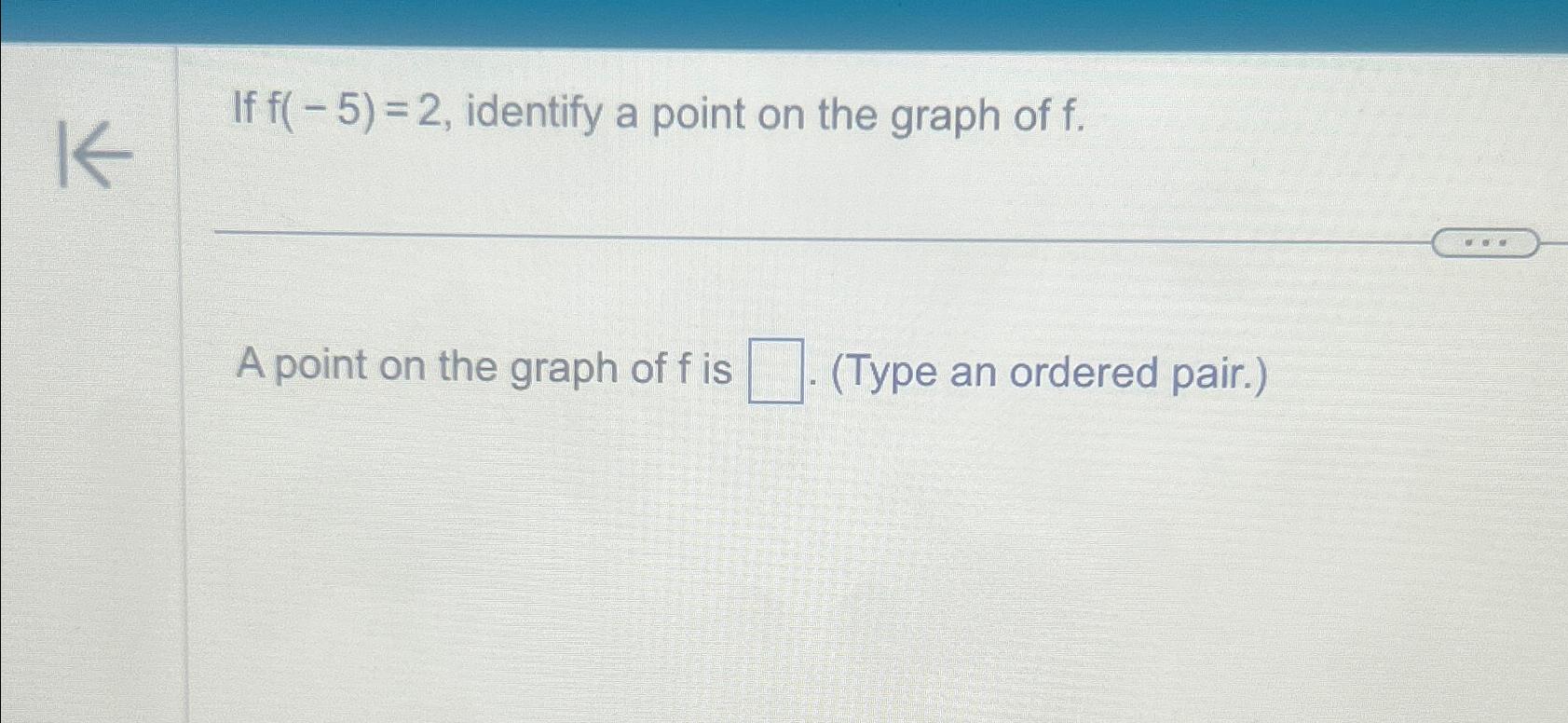 Solved If f(-5)=2, ﻿identify a point on the graph of f.A | Chegg.com