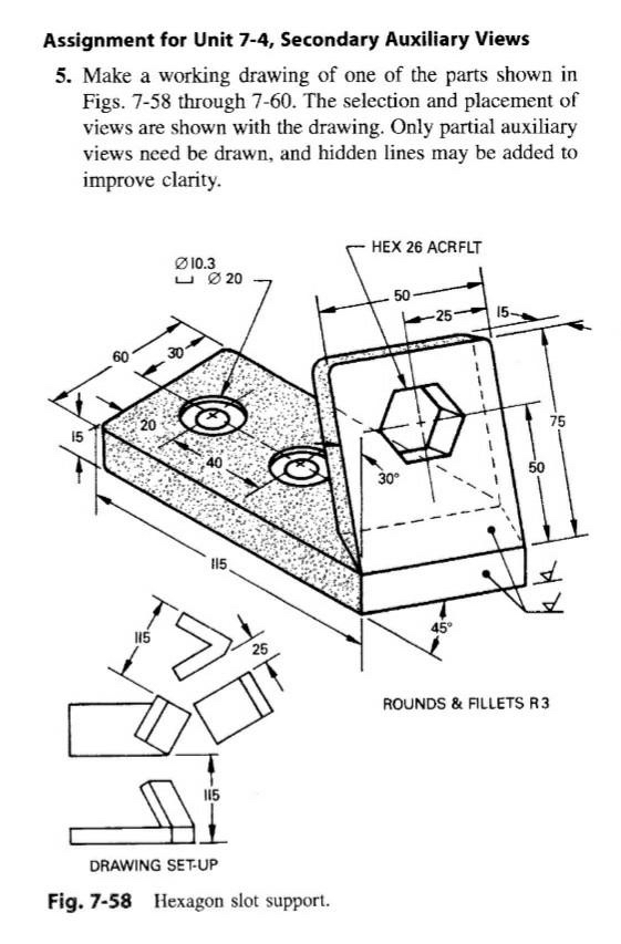 [Solved]: Assignment for Unit 7-4, Secondary Auxiliary Views
