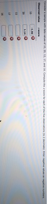 Solved Consider a sample with data values of 10, 20, 12, 17, | Chegg.com