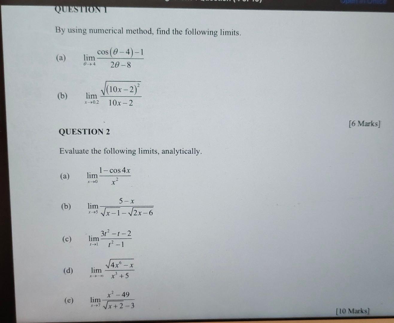 Solved Questioni By Using Numerical Method Find The