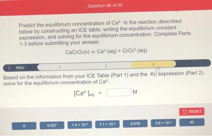 Solved Predict the equilibrium concentration of Ca2 in the | Chegg.com