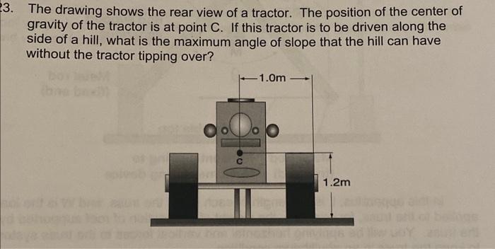 Solved The drawing shows the rear view of a tractor. The | Chegg.com