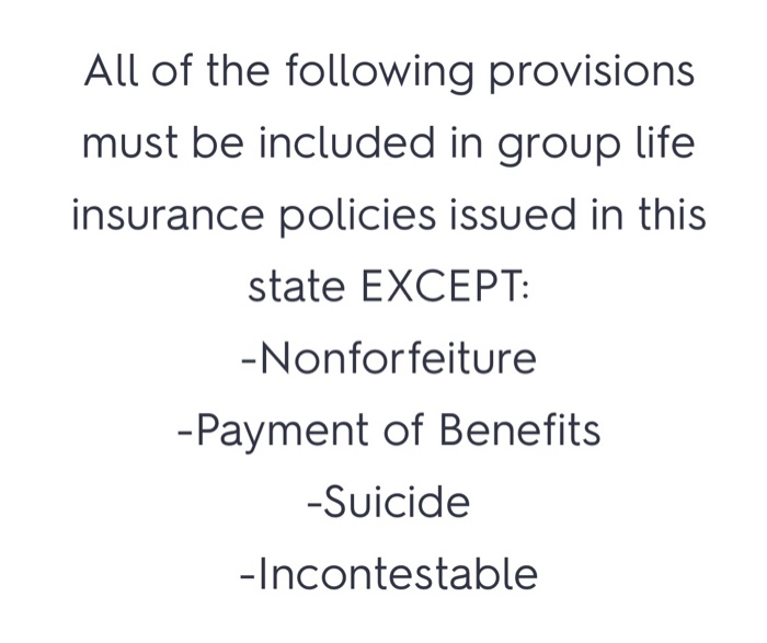 Solved All of the following provisions must be included in | Chegg.com